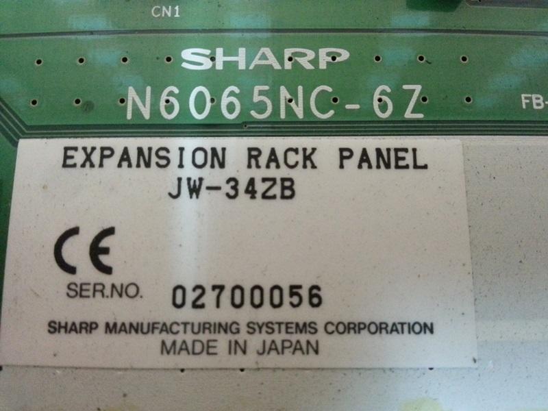 SHARP JW-34ZB EXPANSION RACK PANEL - PLC DCS SERVO Control MOTOR POWER SUPPLY IPC ROBOT